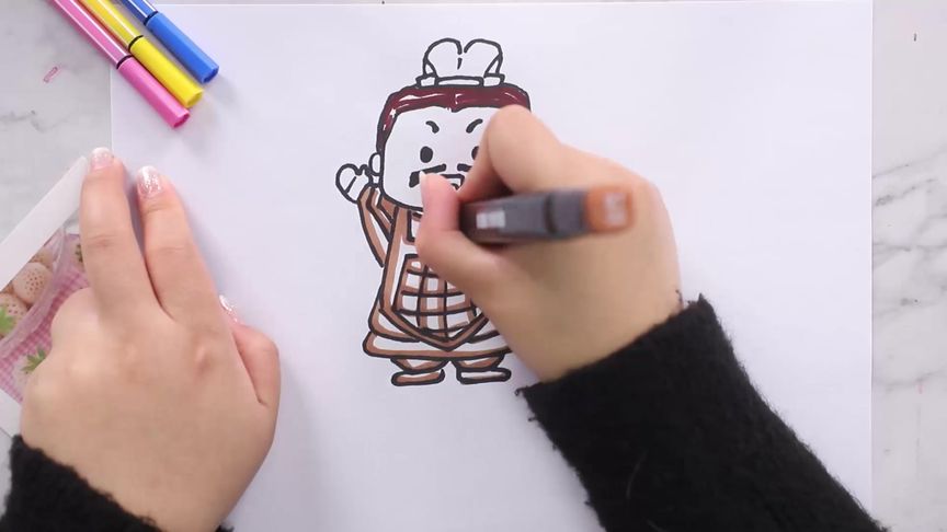 兵马俑怎么画步骤