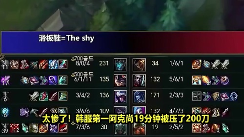 非要在Theshy面前单A这下好了吧9分钟被压两百刀!