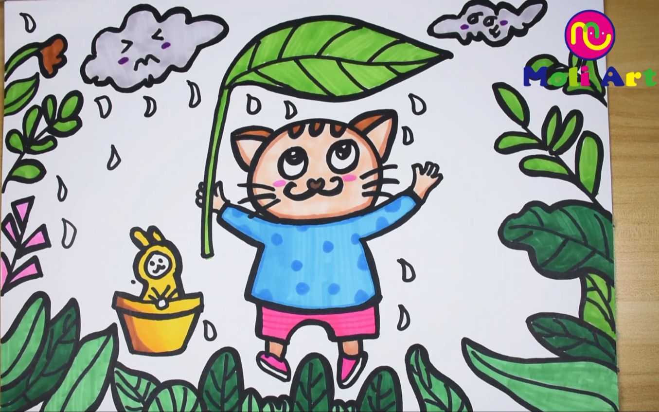 简笔画小花猫简笔画图片大全儿童画幼乐园画画作业简笔画学英语