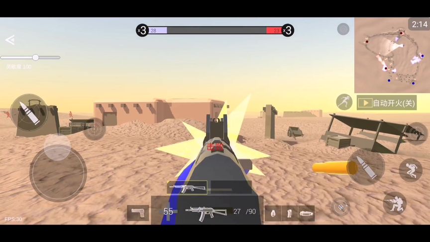 战地模拟器手游:小镇超远压枪射击屠杀秀!