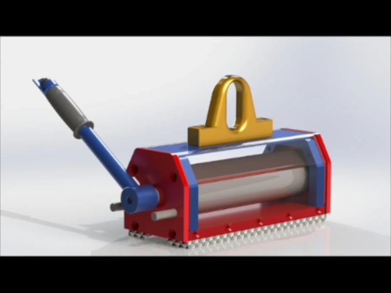 行车吊装磁吊钢板吸铁磁装置设计二三维模型图纸