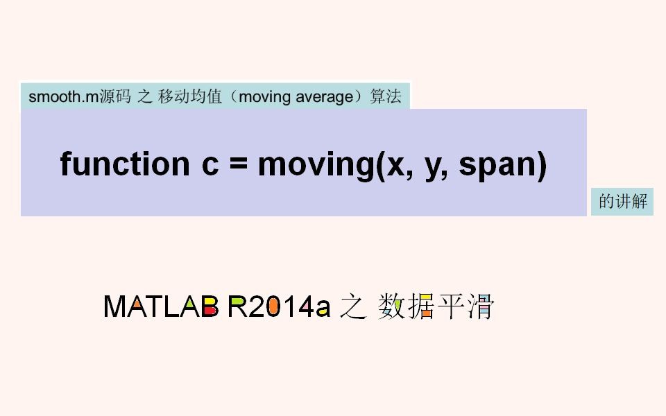 MATLAB R2014a 数据平滑处理之移动均值算法原理分享1