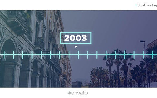 AE模板-时间轴公司发展历程介绍效果的视频时间线公司成长记录视频...