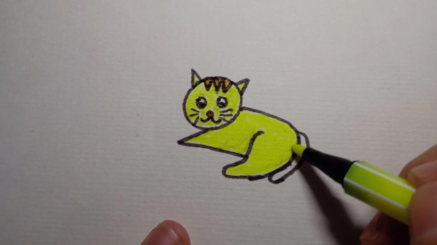 简笔画画可爱的小猫,简单易学,适合所有小朋友们学习哦
