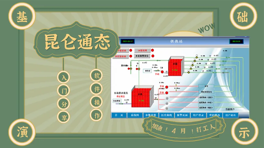昆仑通态触摸屏软件如何使用?基础操作,先建6个画面演示一下
