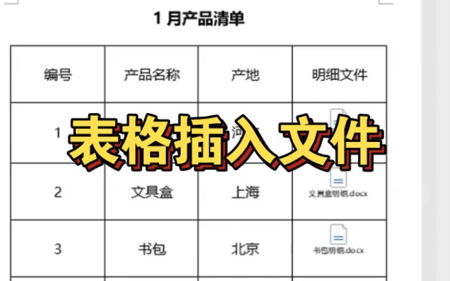 你知道word表格里可以插入文件吗?