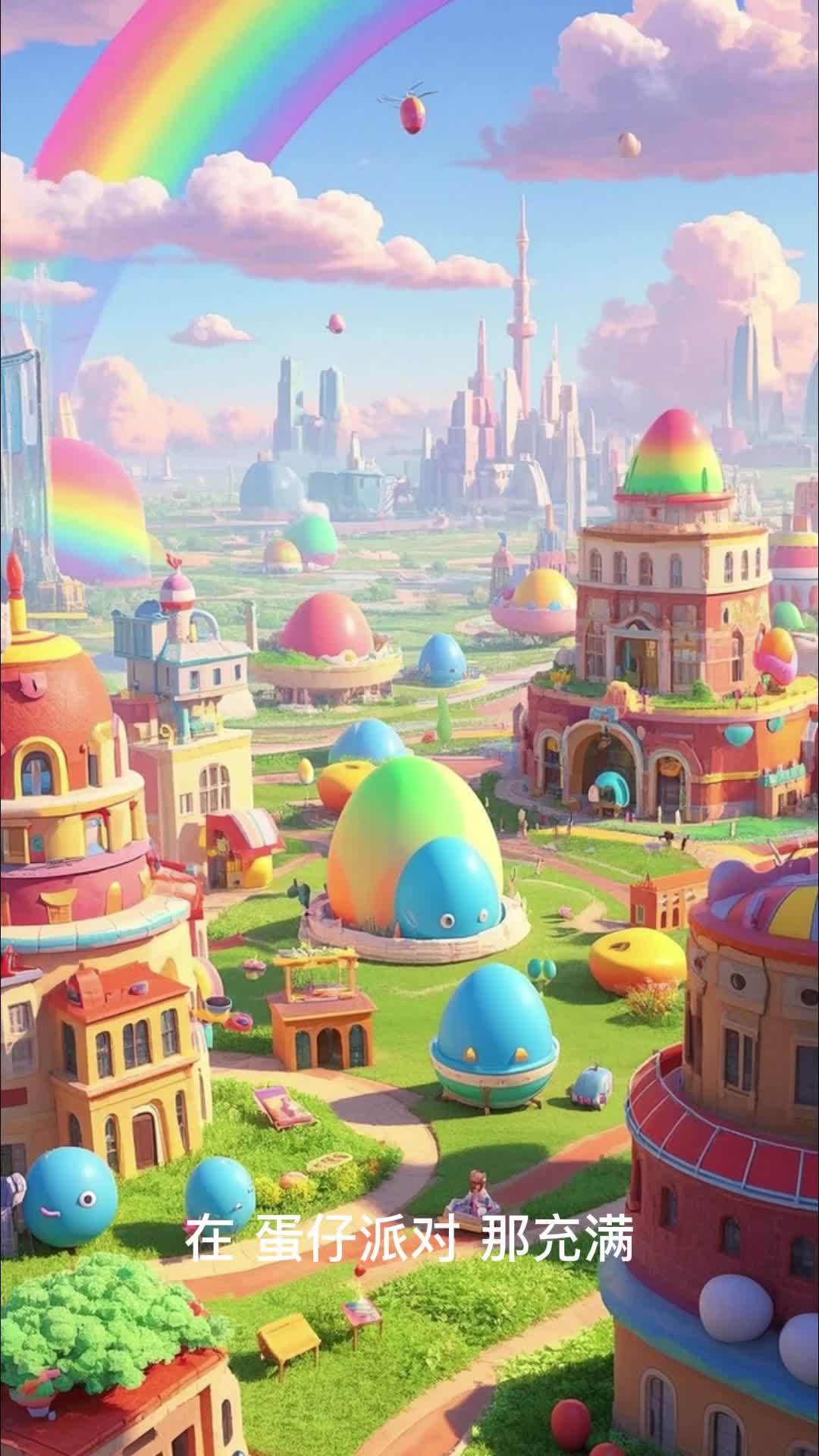 蛋仔,暴雨天蛋仔,在积水小巷踩着水洼传递信件