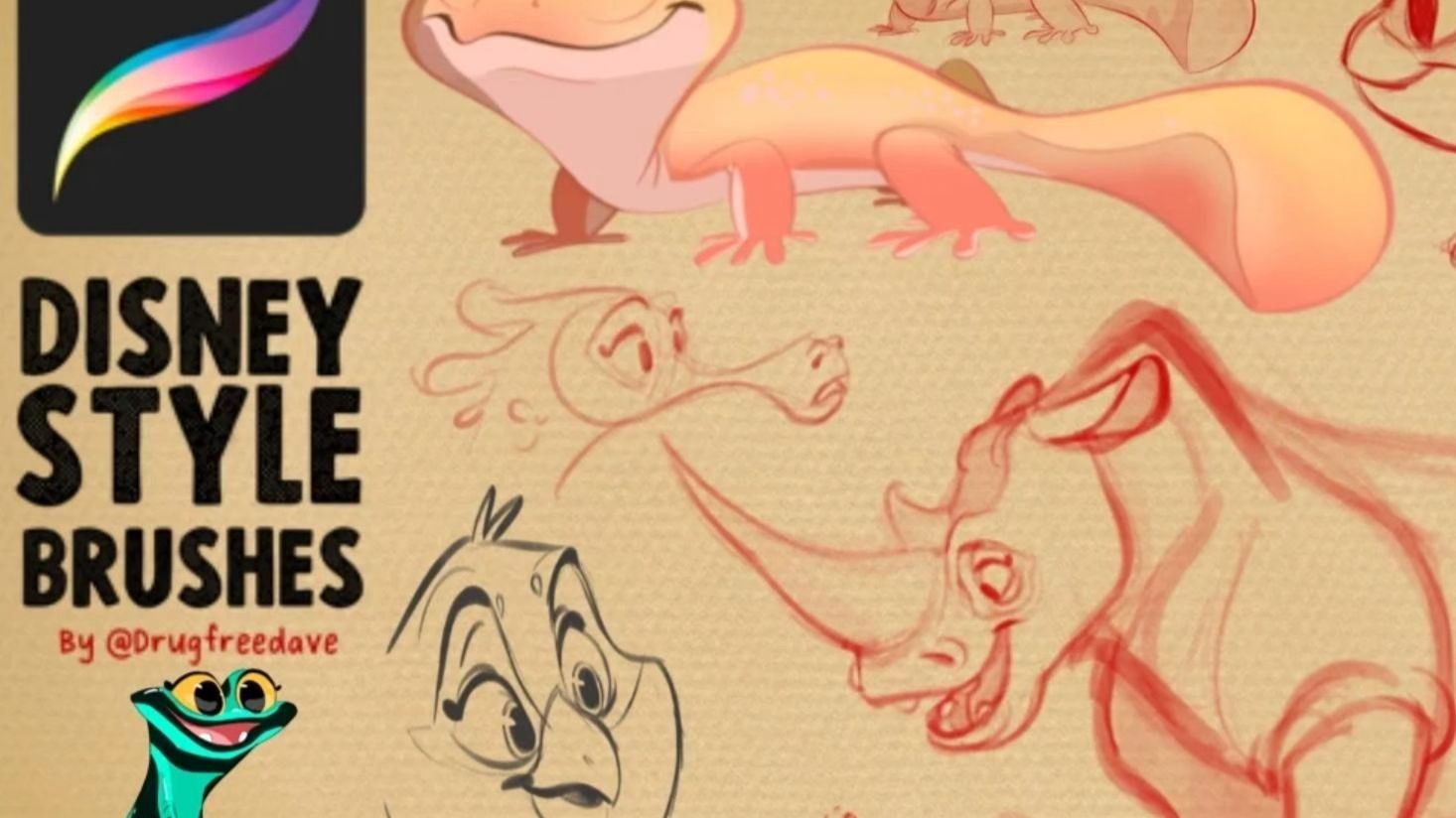 【Procreate】迪士尼风格笔刷套装分享及使用 ✨ 10款草图线稿笔刷 ...