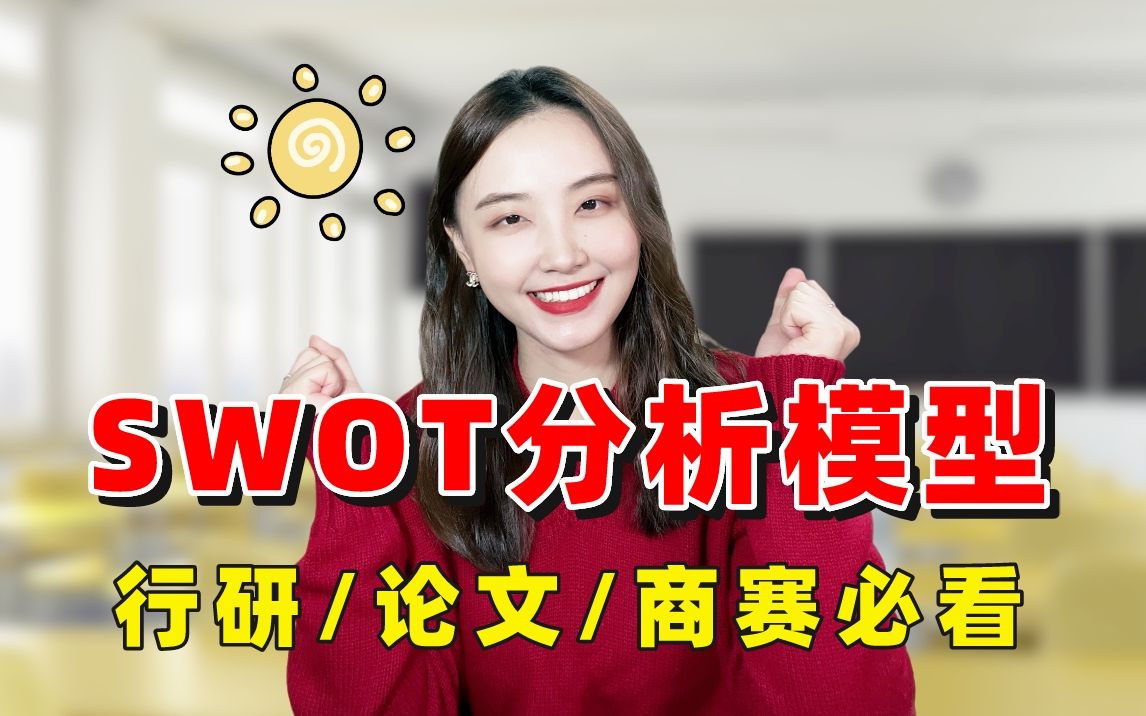 商赛模型||SWOT分析模型,内外两个维度,4个对应战略,完美应对商赛!行...