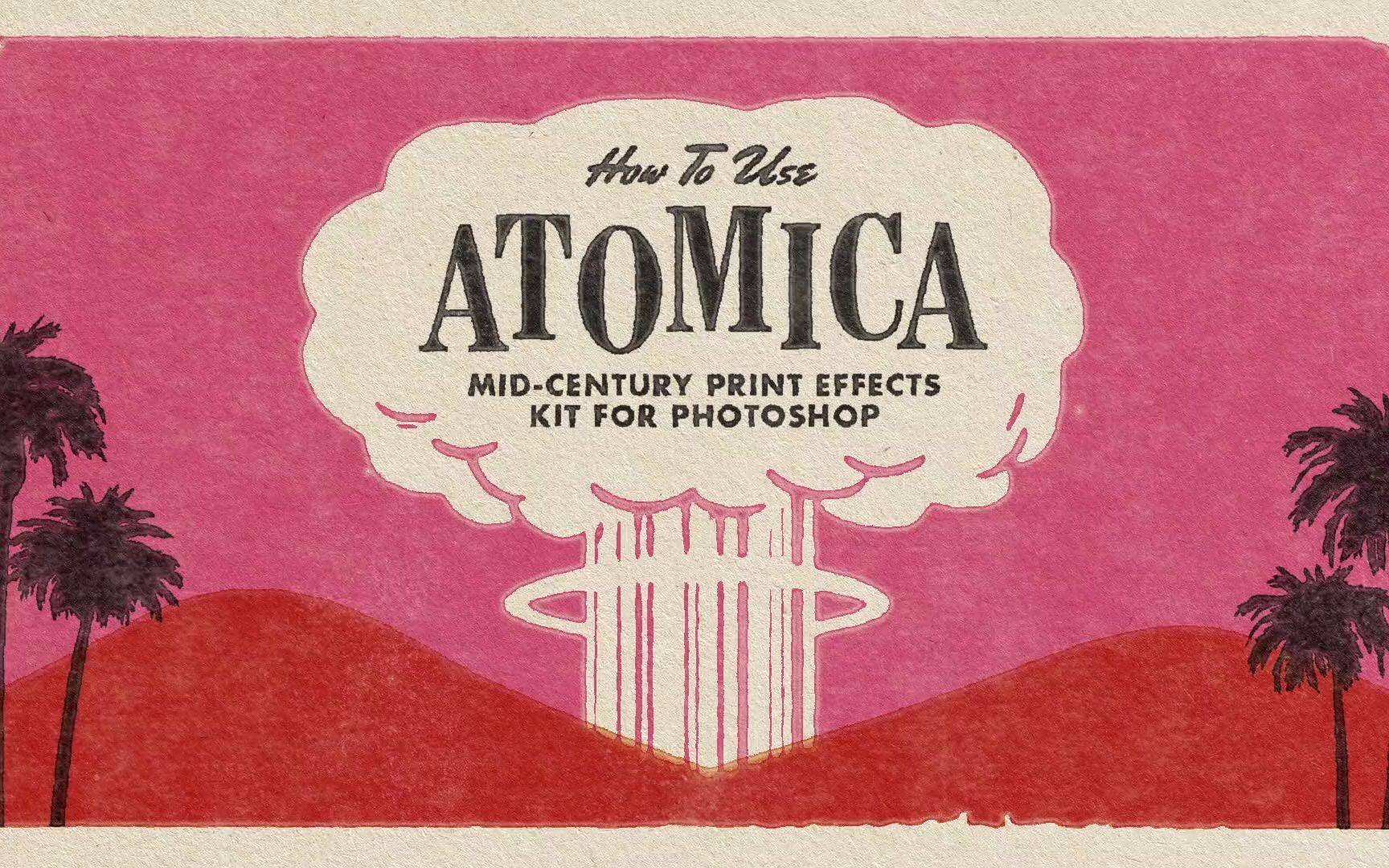 潮流复古版画油墨印染出血效果PS预设设计素材 True Grit - Atomica ...