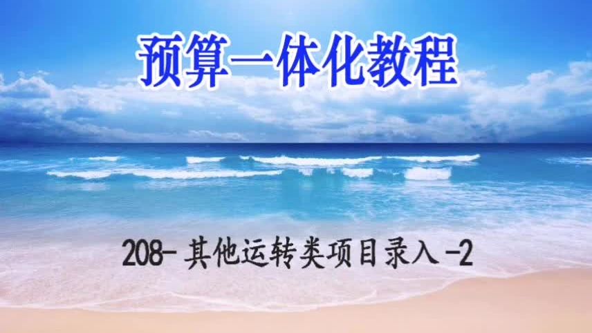 预算管理一体化教程 208项目库—其他运转类项目录入2#会计实操