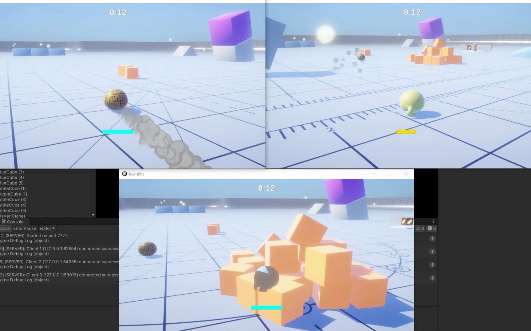 Unity物理多人联机 网络同步演示【独立游戏】