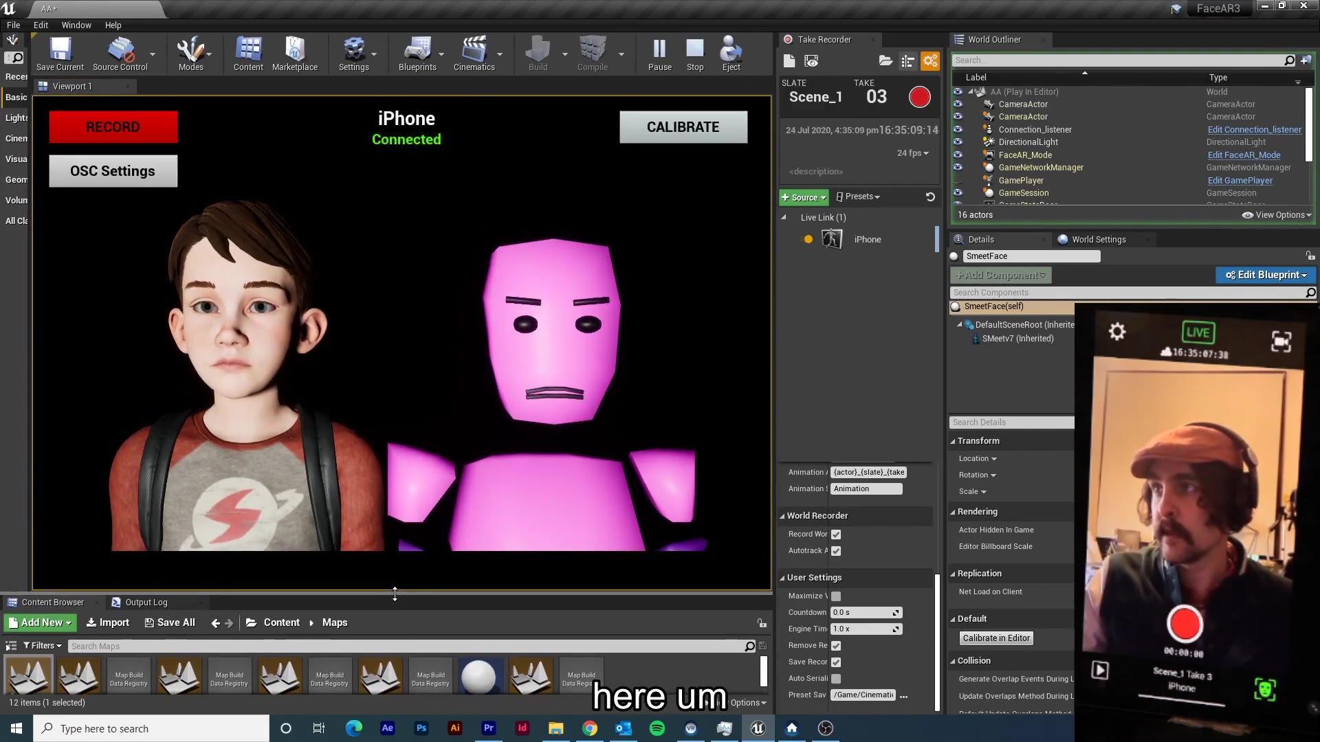 Live Link Face App to Unreal OSC UDP and TCP communication tutorial