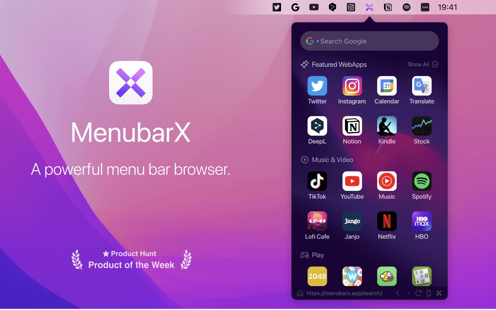 MenubarX:macOS 菜单栏浏览器神器