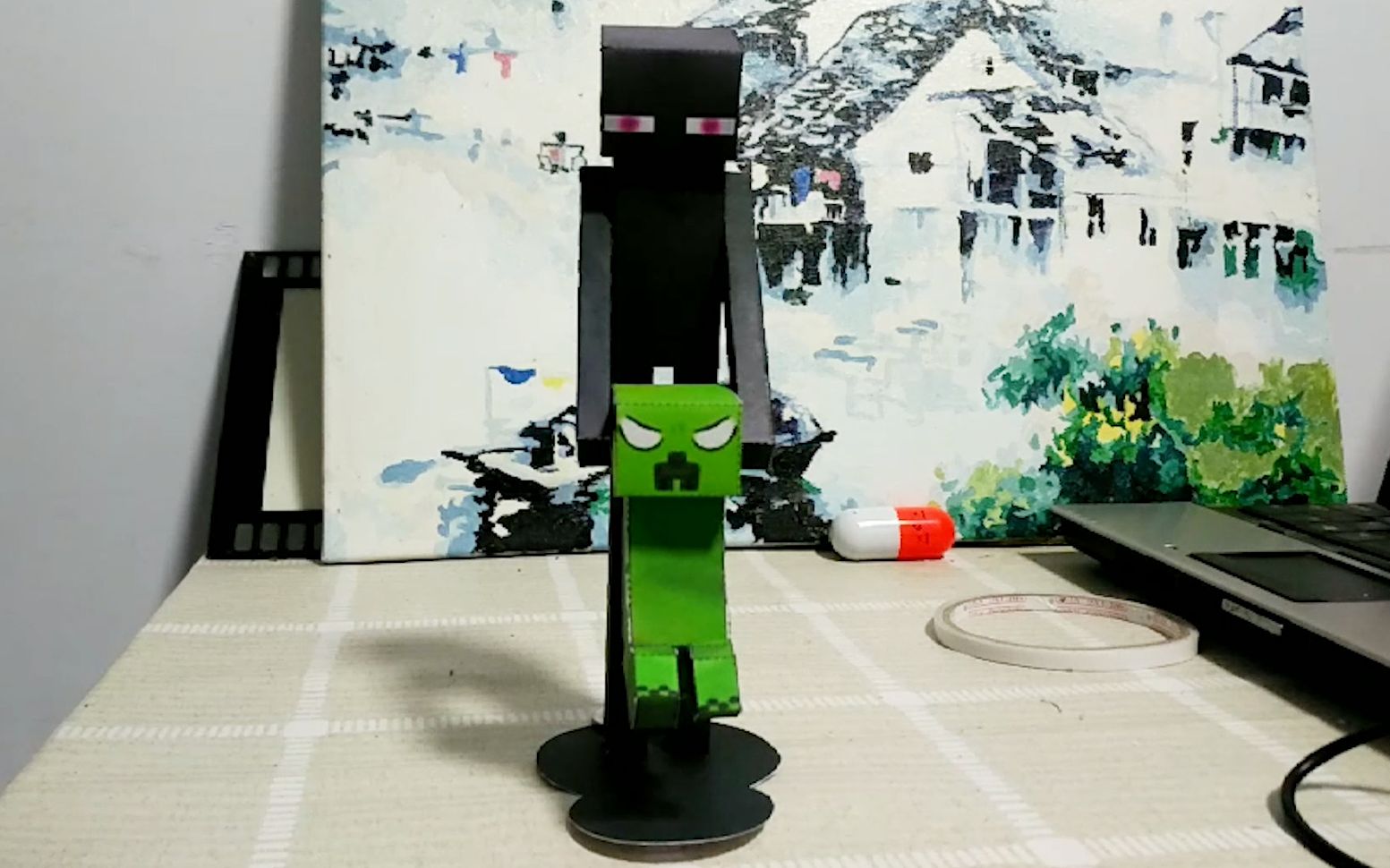 纸模型,我的世界小黑跟苦力怕