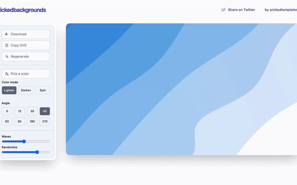 Wicked Backgrounds – 简单易用的波浪形背景生成器,SVG 格式