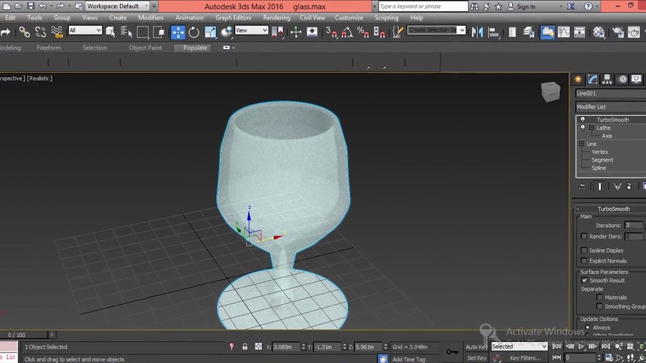 【3D建模】3DMAX制作玻璃杯模型,建模初学者教程,零基础建模