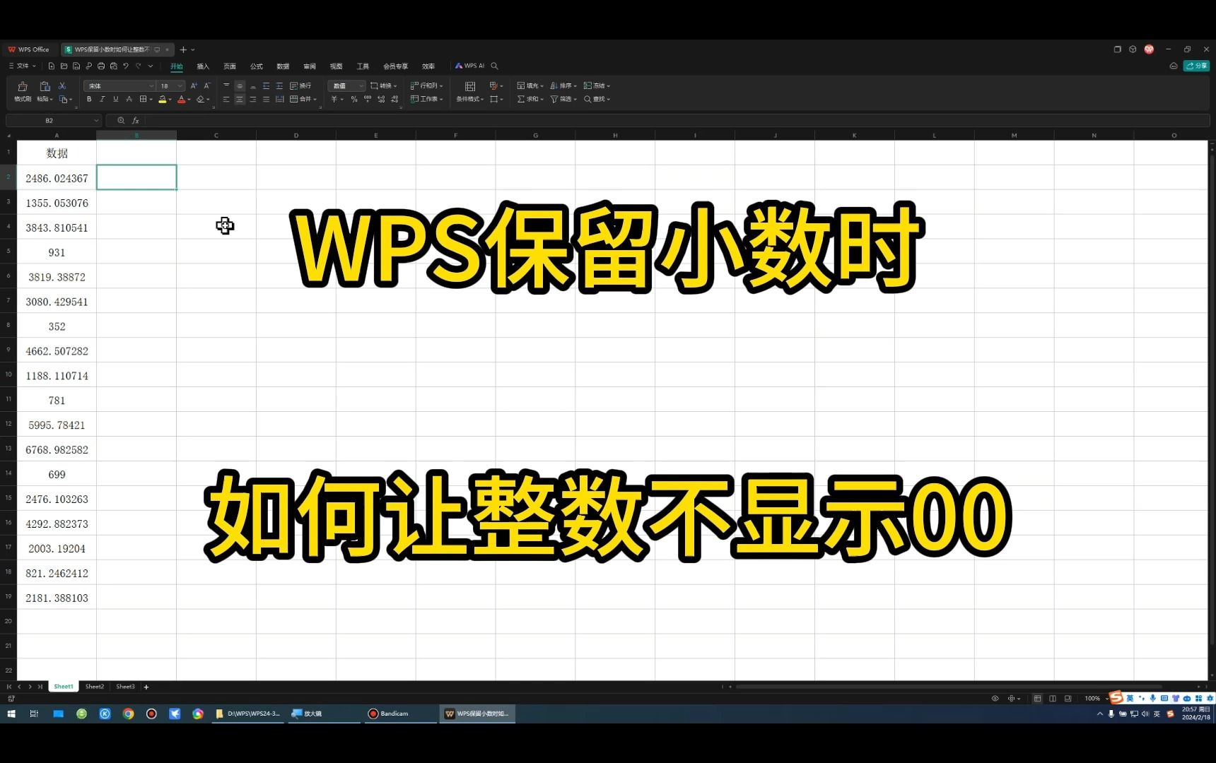 3-28WPS保留小数时如何让整数不显示00