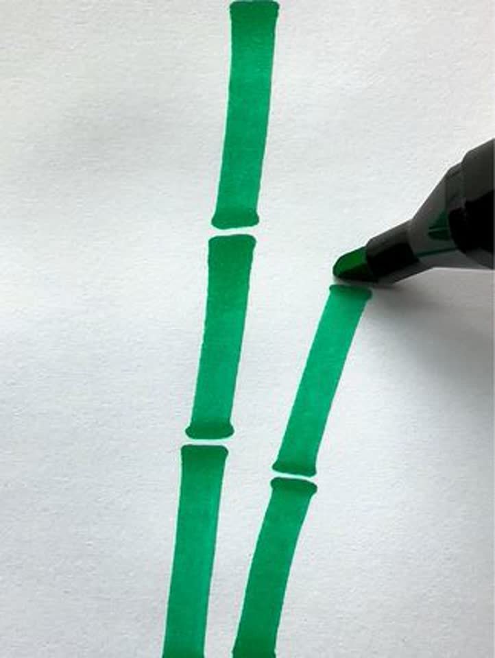 这样画竹子简单又好看#简笔画
