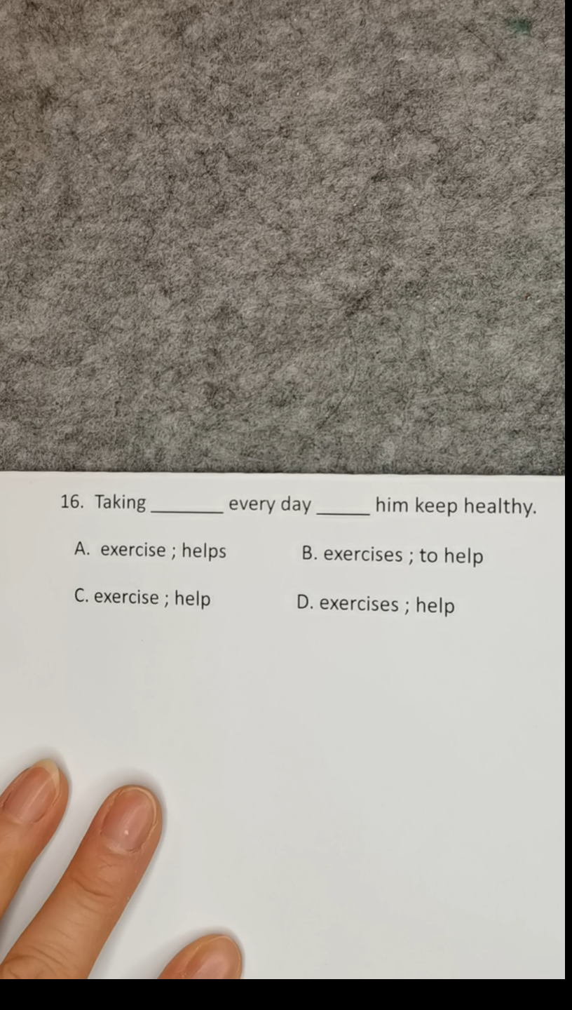 初中英语解题技巧16--exercise的用法;动名词短语作主语的用法。