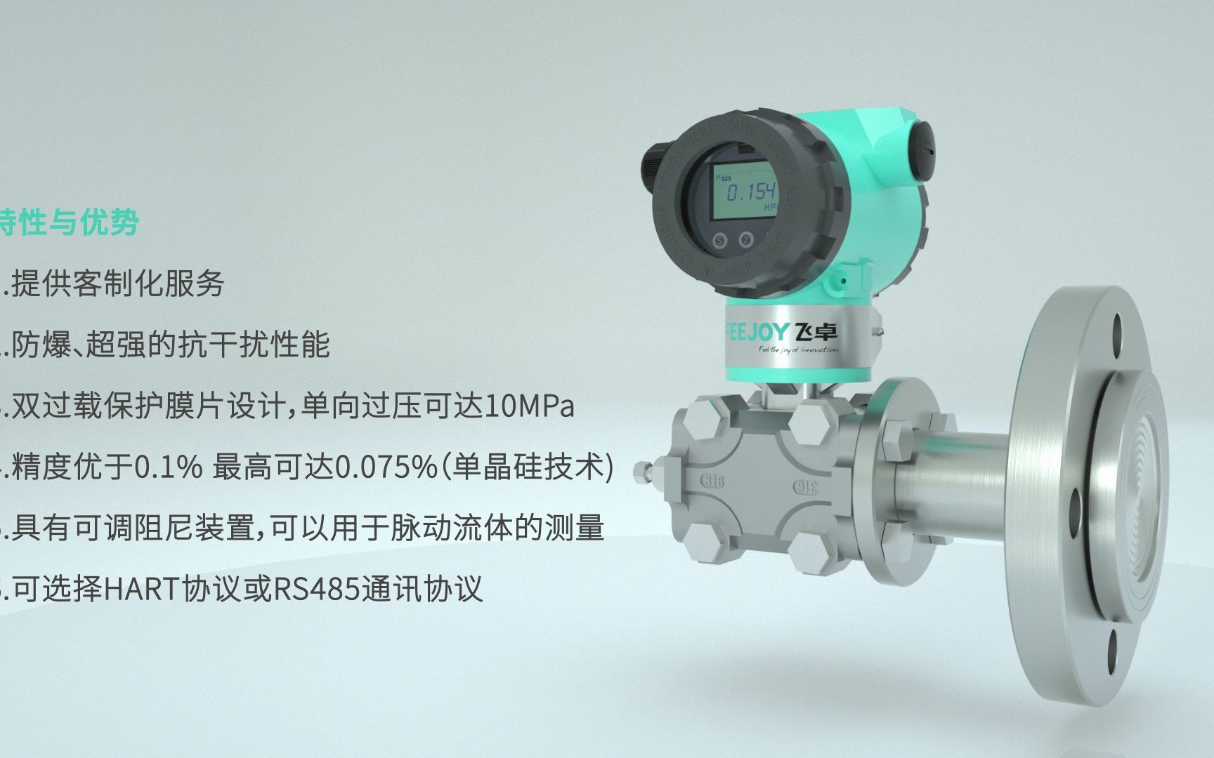 PI系列平膜型差压变送器 精度由于0.1%最高可达0.075%(单晶硅技术)...