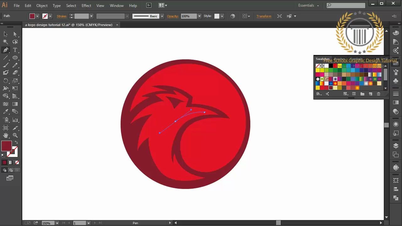 logo设计简笔画成气势雄壮的老鹰ps+AI教程