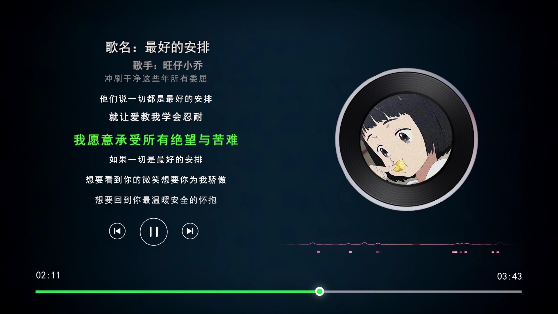 ...的安排》||“不甘心又怎样 回忆重演吗”(网易云+滚动歌词+后台播放)