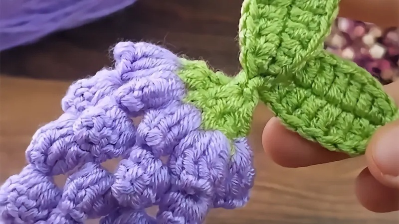 钩针编织葡萄花型,10分钟速学