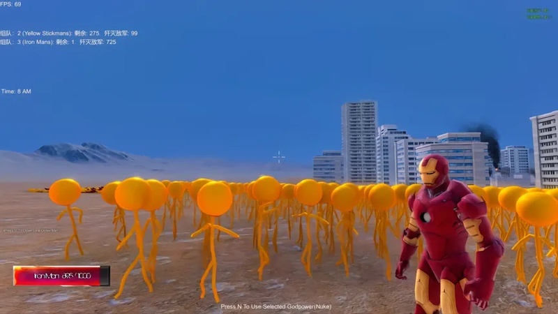史诗战争模拟器:钢铁侠太丢人了 被火柴人追着跑 他可是超级英雄