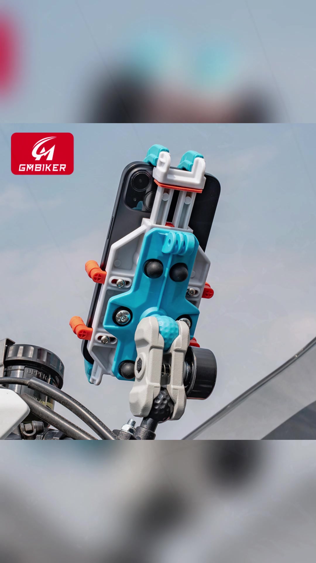 摩托车手机支架导航防震电瓶电动车载改装铝合金外卖摩旅减震防盗#...