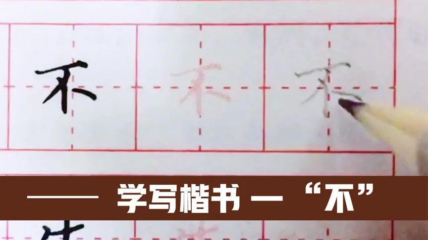 硬笔书法入门 学写楷书 —— “不”的写法