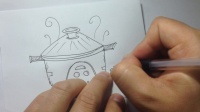 卡通简笔画.电饭锅的画法
