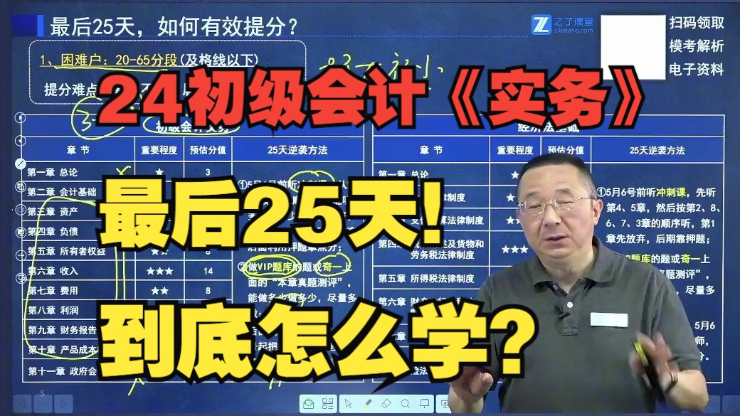 初级会计实务2024|考前25天倒计时,应该怎么学?看马老师带你极限...