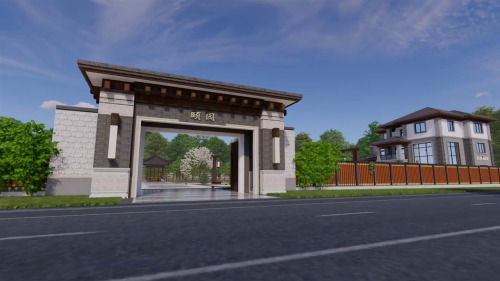 庭院大门设计效果图,这样的氛围含蓄且素雅