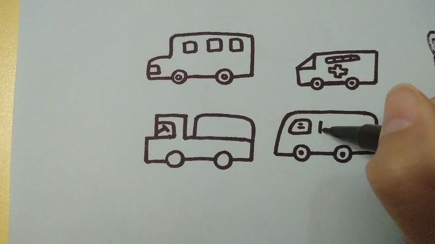简笔画教程——男孩子的最爱,小汽车简笔画车
