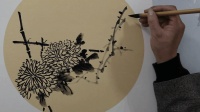 传统国画: 菊花画法示范, 这个画得简洁又漂亮