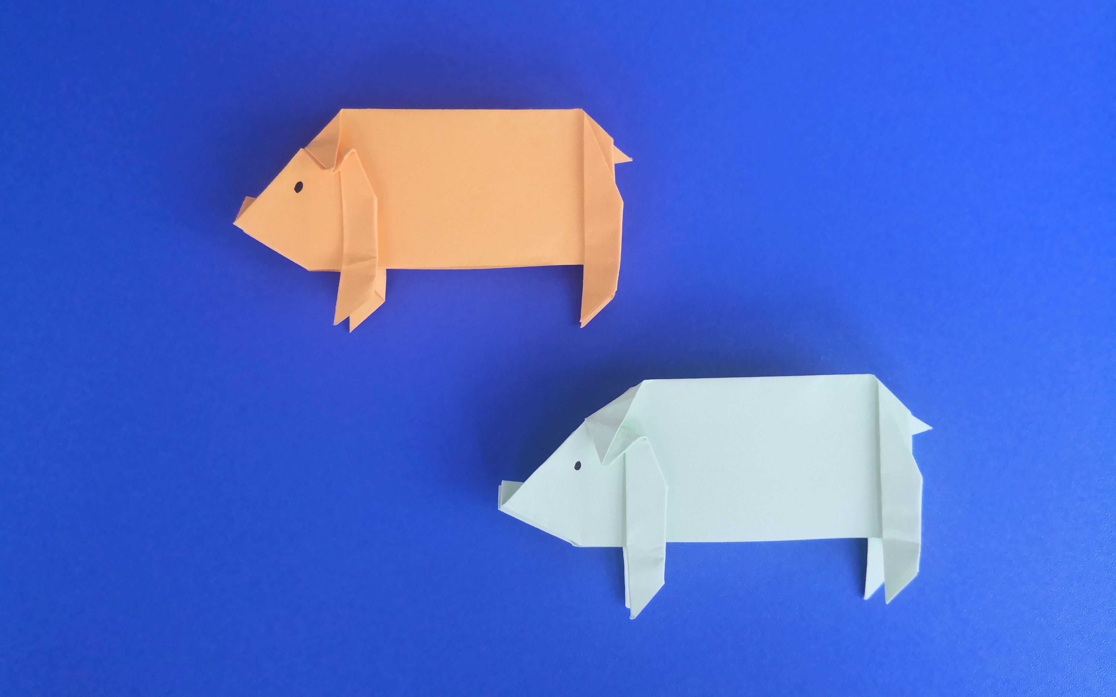 立体小猪折纸方法,教你折一款形象可爱的小猪