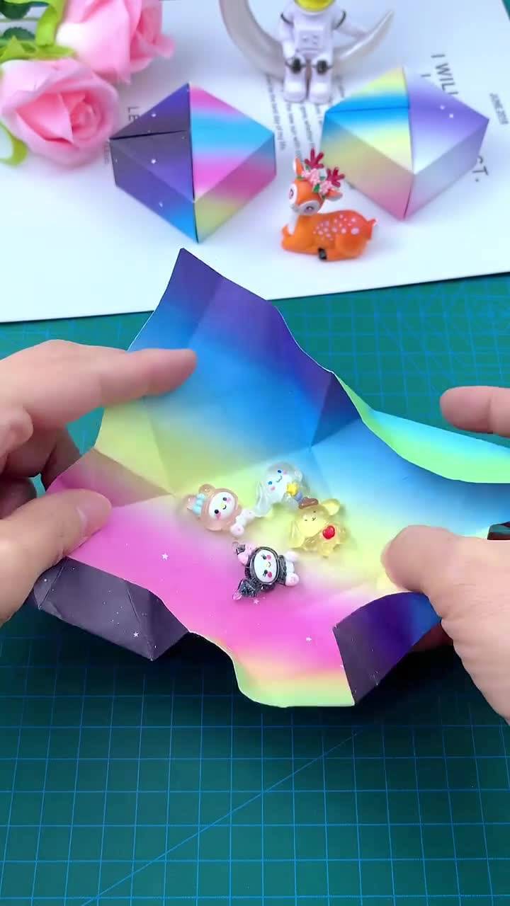 手工:简单又实用的盲盒折纸来啦,还可当收纳盒