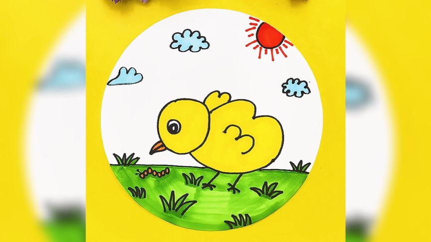 第395集|简笔画:0+3个3就能画小鸡啦…