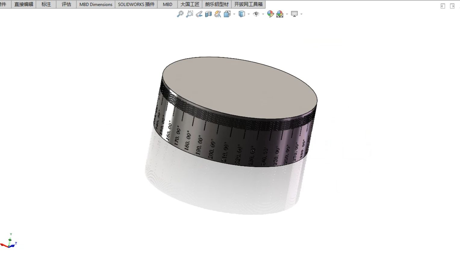 Solidworks如何绘制圆柱刻度盘