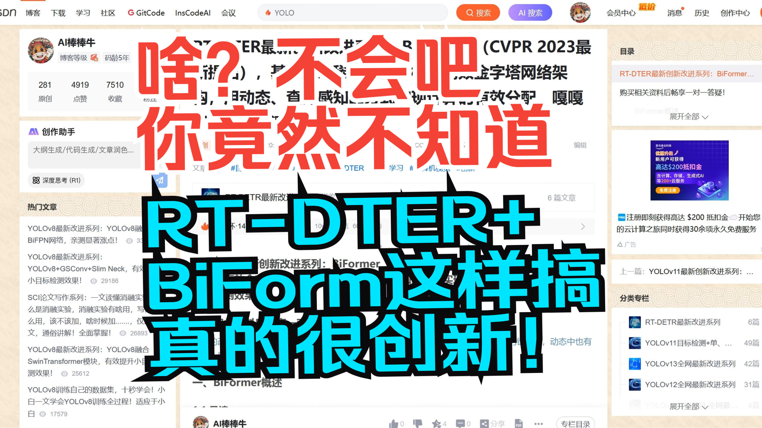 RT-DTER最新创新改进系列:BiFormer(CVPR 2023最新提出),基于动态...