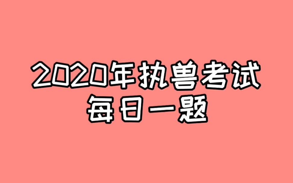 【执业兽医资格证考试】2020年执兽考试每日一题