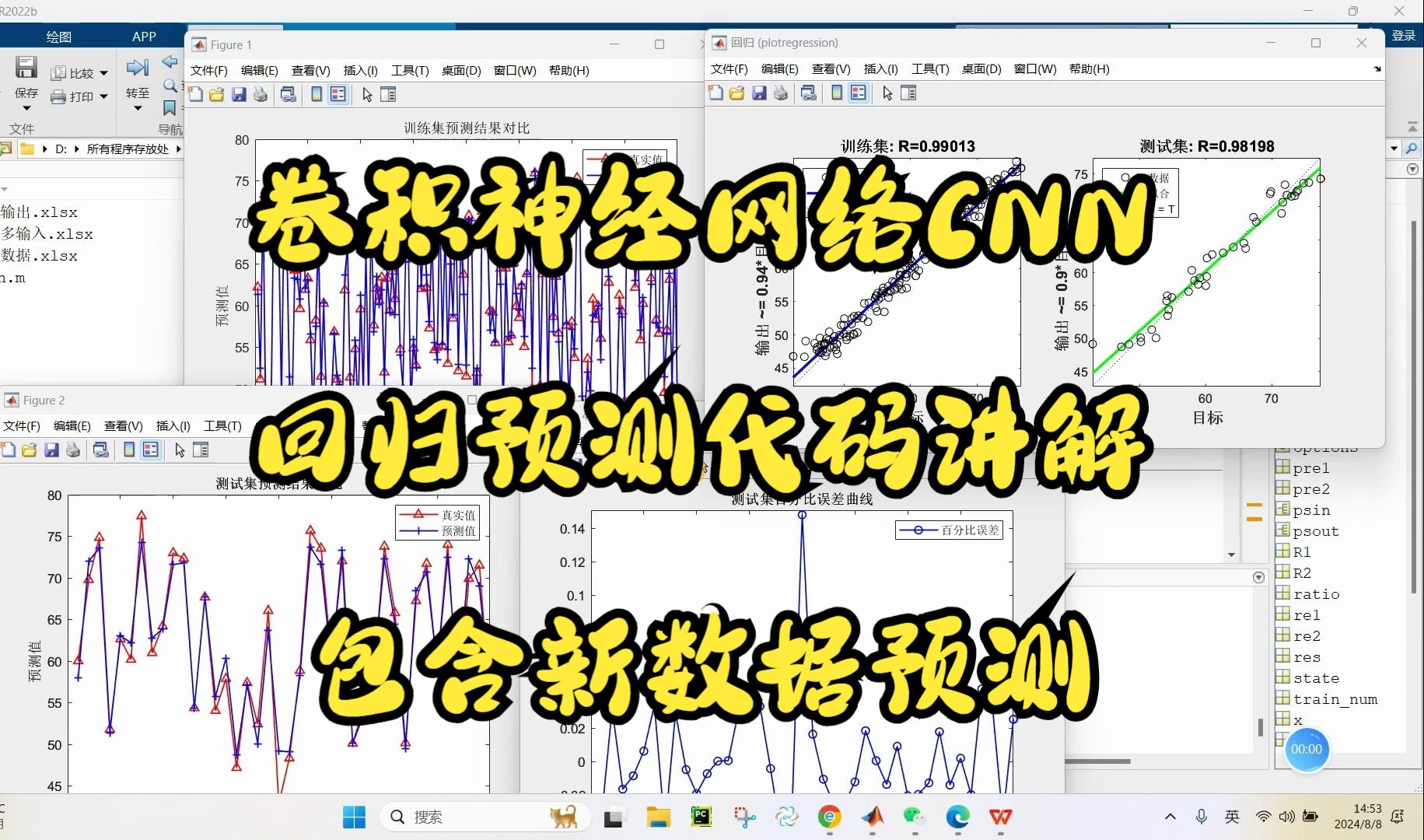 ...卷积神经网络CNN的回归预测以及新数据预测代码(全字幕)-matlab...