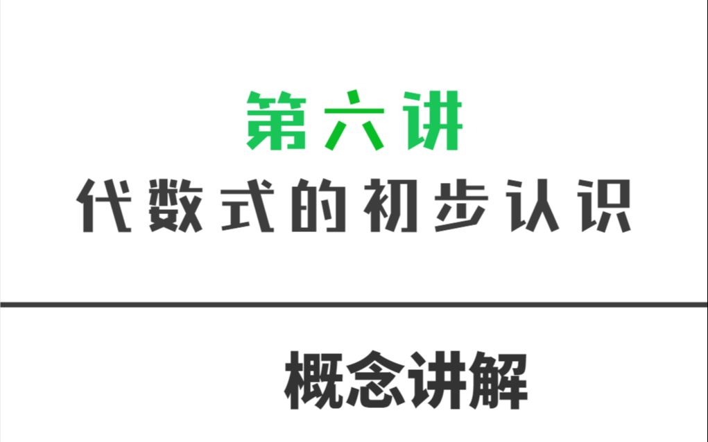 第六讲 代数式的初步认识概念与作业讲解