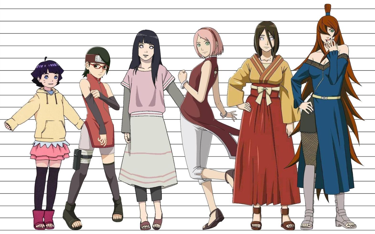 【盘点向】44位火影女角色身高排行(60帧重制版)