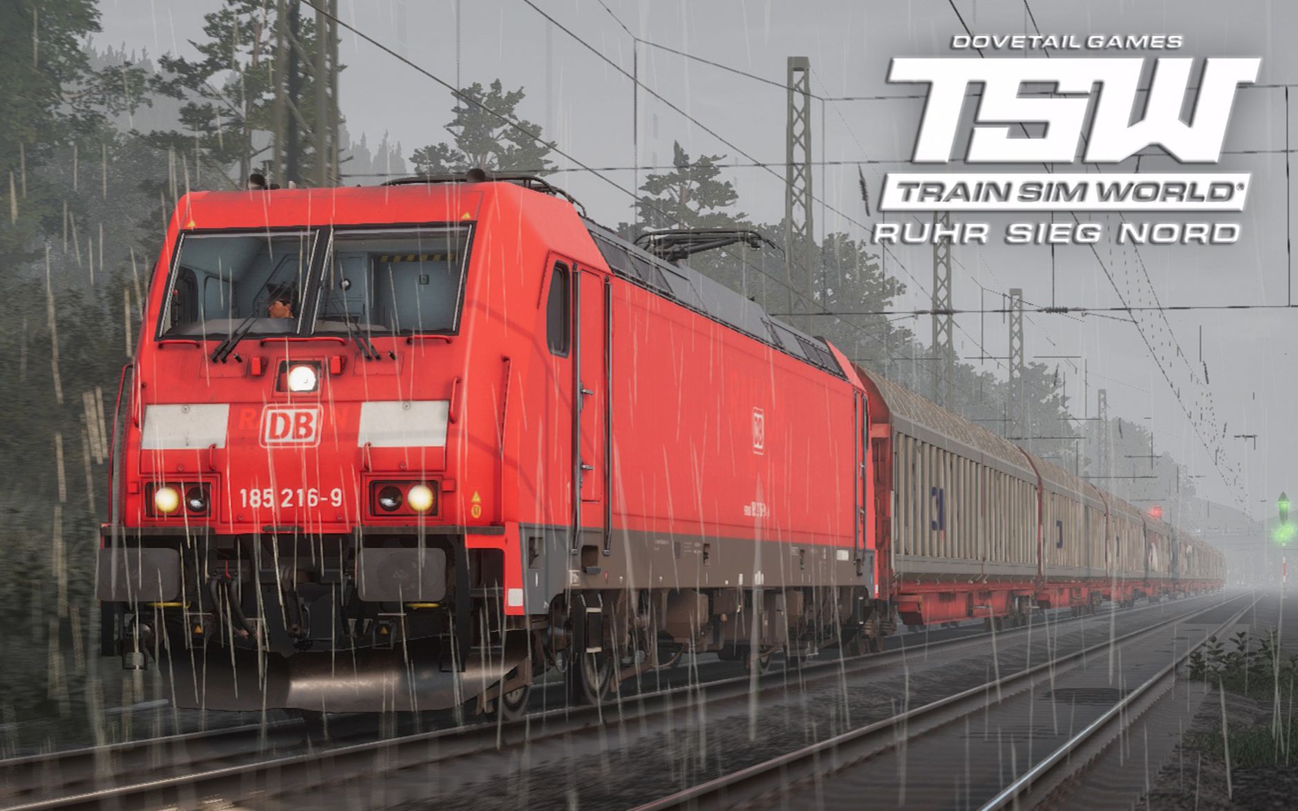 火车模拟世界-鲁尔锡根北铁路线 #4:在雨天驾驶BR185运送空车厢 | ...