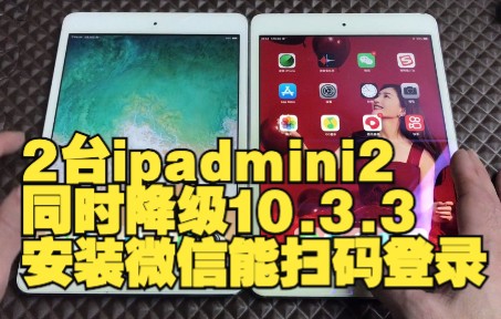 2台ipadmini2,同时降级10.3.3,安装微信,能扫码登录
