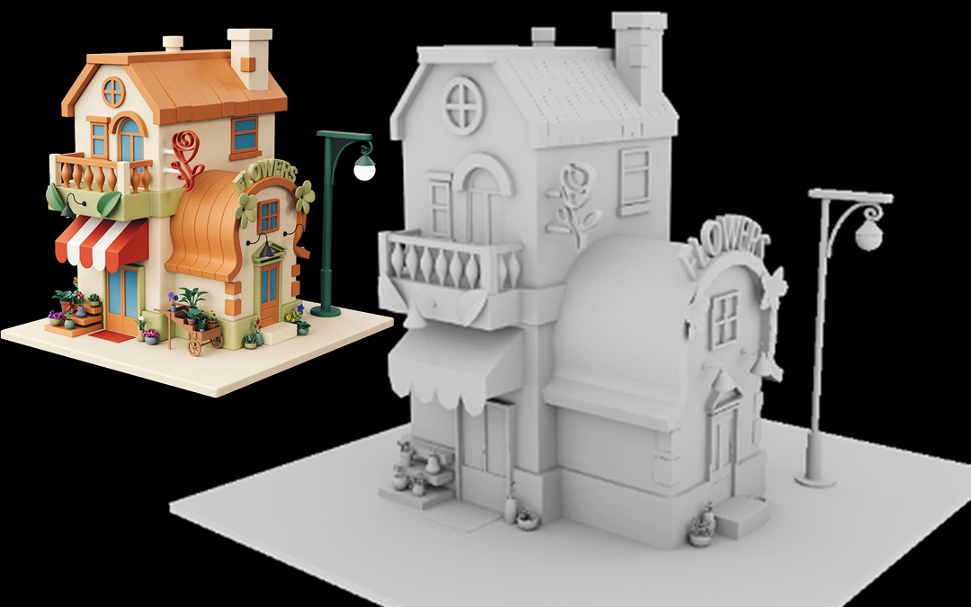 【Maya】从拉box开始、maya超详细卡通场景模型制作全流程教学!