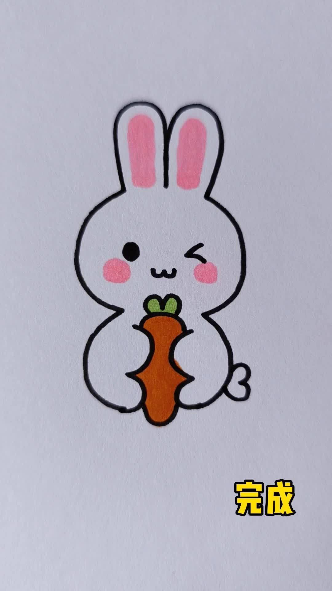 8个3画小白兔,你们要的数字简笔画书来啦