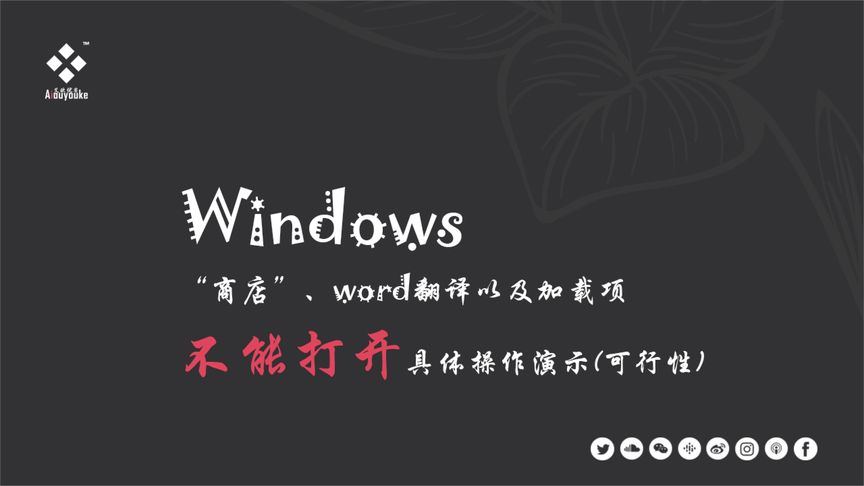 Windows商店和word翻译以及加载项的打开
